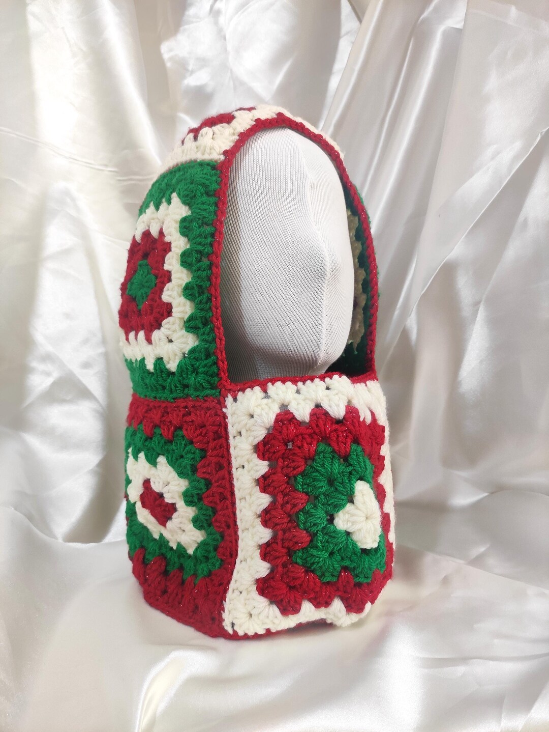 Sparkle Christmas Crochet Balaclava, Crochet Balaclava, Granny Square ...