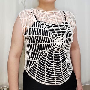 Crochet Spider Web Top, Handmade Spider Crop Top, Spider Fairy Core Top ...