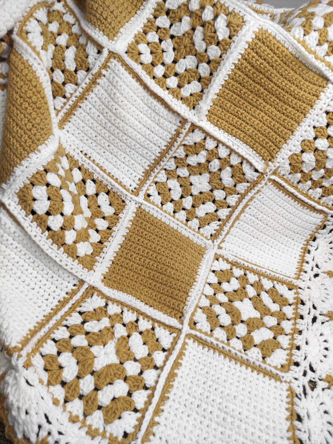 Handmade Crochet Baby Blanket: Cotton, Anti Allergic, Mustard, Pink ...