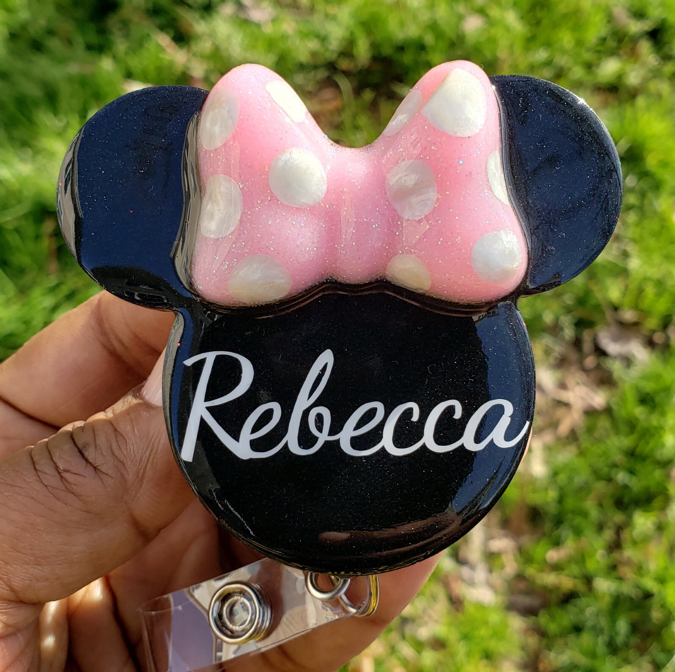 Personalized Mickey/minnie Badge - Etsy