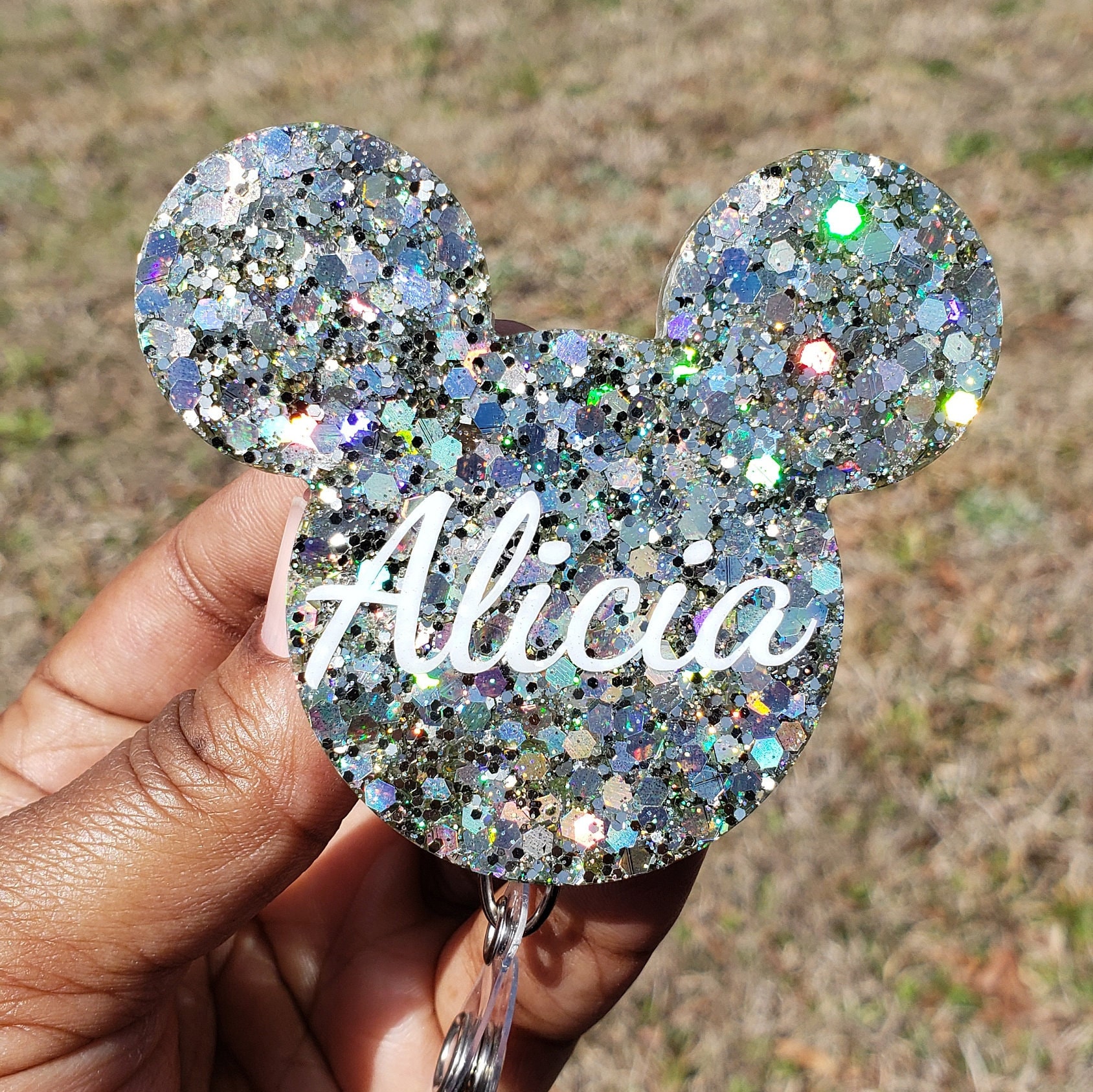 Personalized Mickey/minnie Badge - Etsy