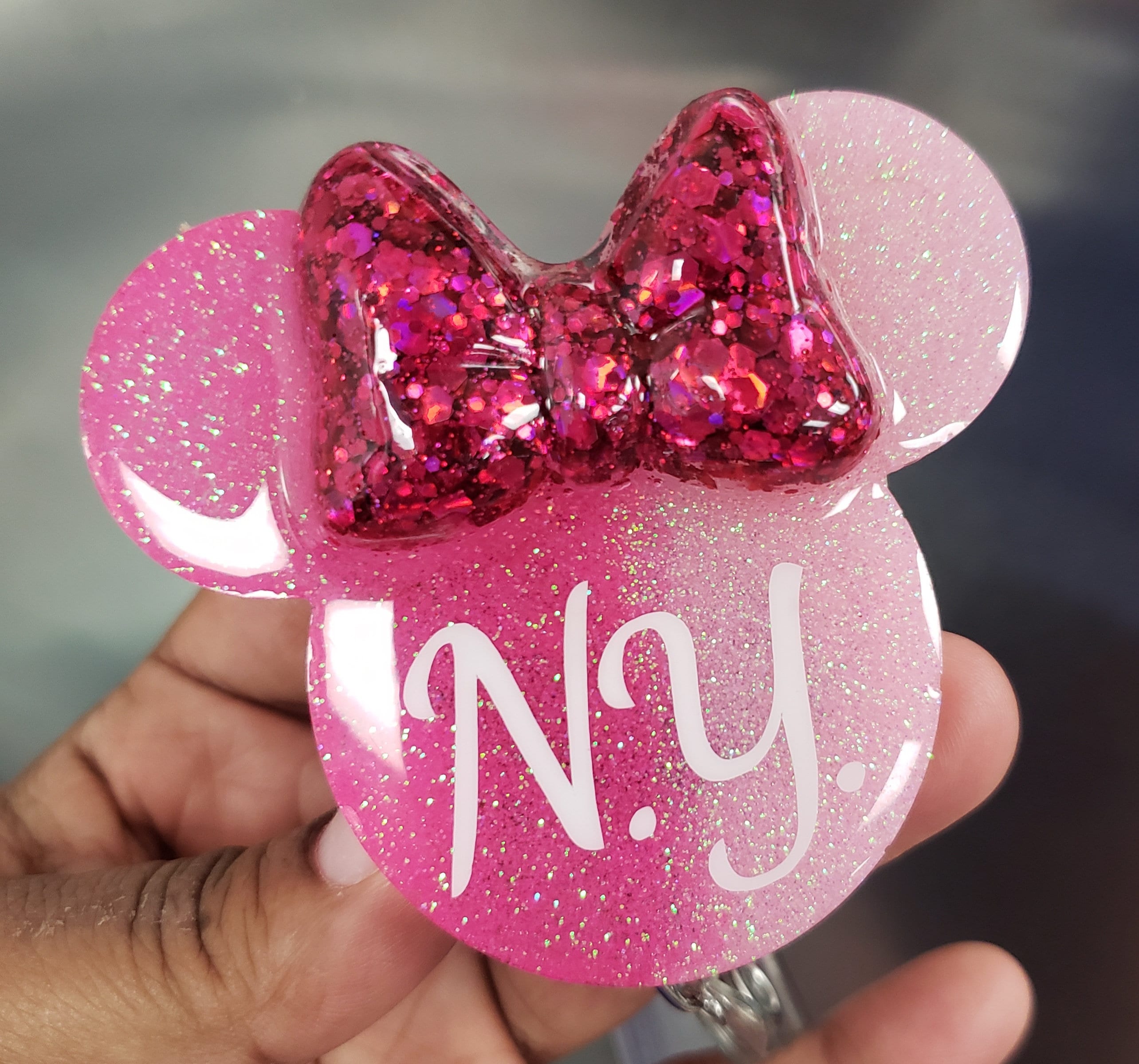 Personalized Mickey/minnie Badge - Etsy
