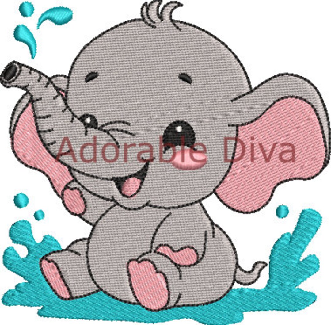 Elephant Embroidery File - Etsy