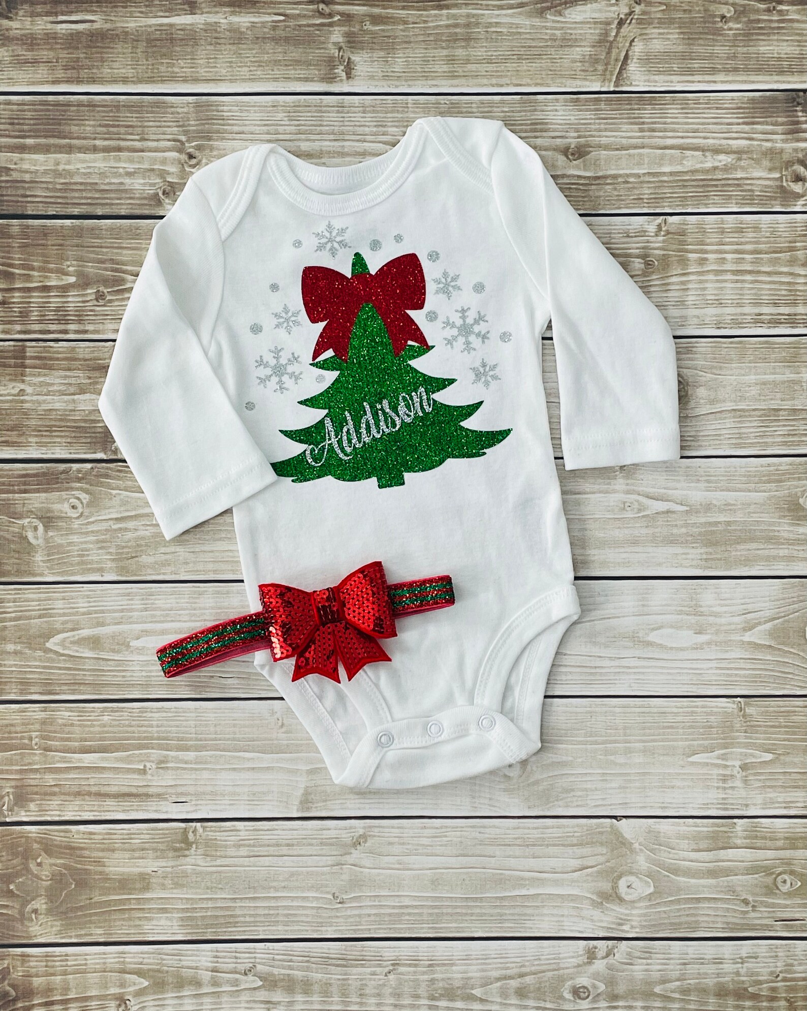PERSONALIZED GIRLS CHRISTMAS Outfit, My First Christmas Baby Girl ...