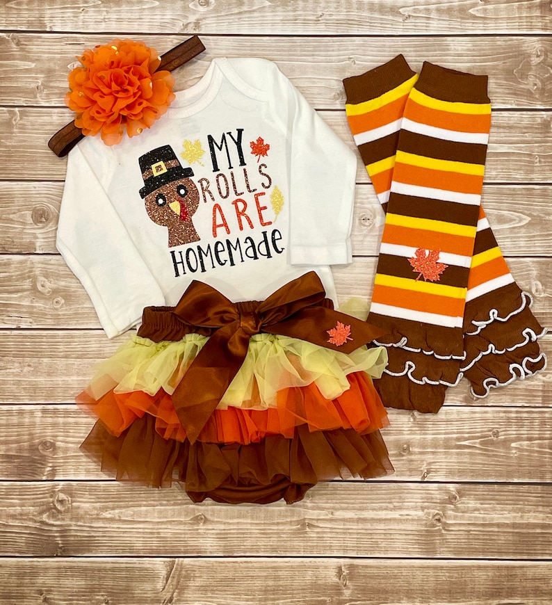 Girls First Thanksgiving Outfit, Turkey Bodysuit, Ruffle Diaper Cover ...