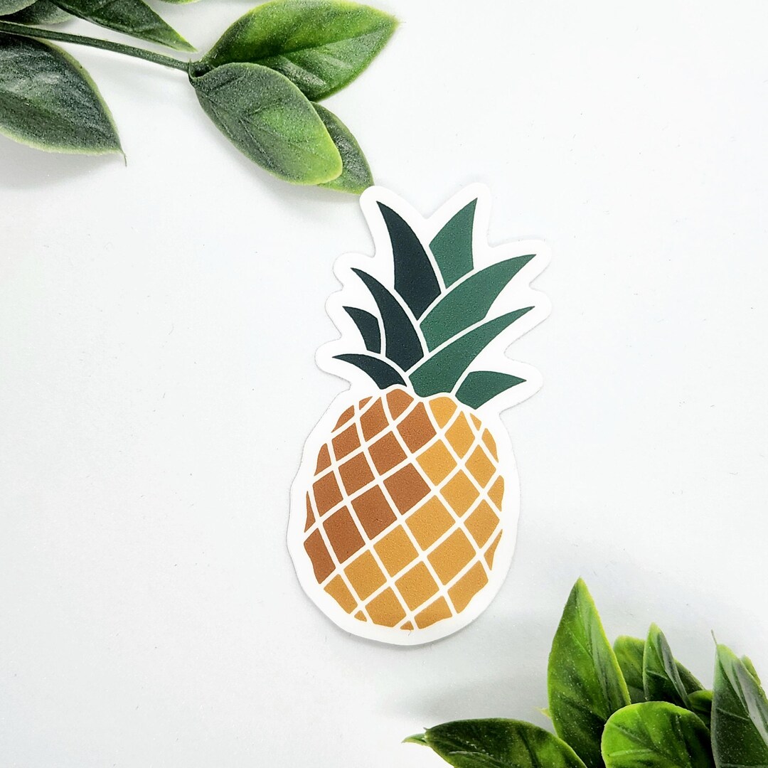 Pineapple Matte Sticker, Hand Drawn, Decal, Sayings, Fruit, Fun, Gift ...
