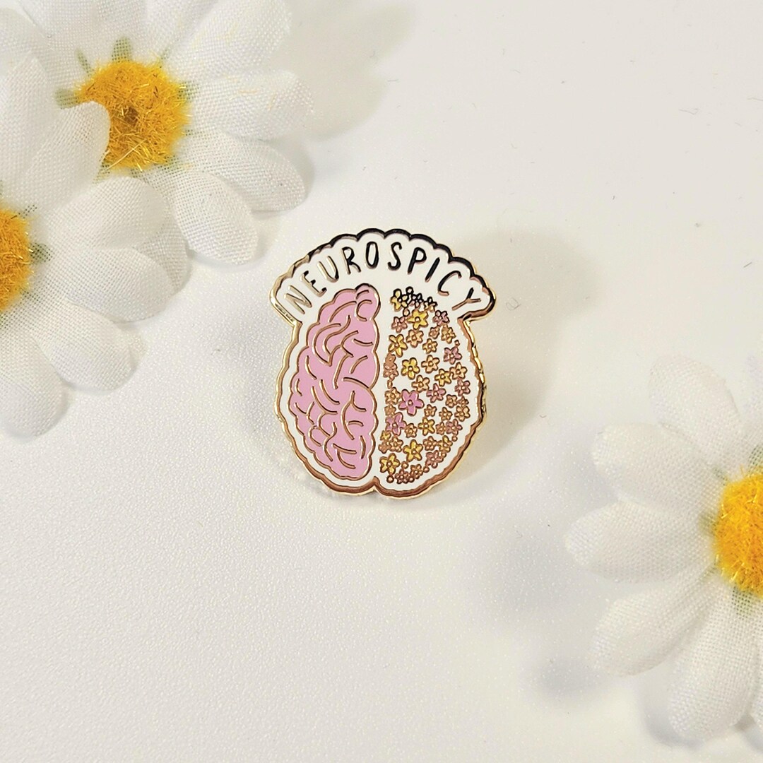 Neurospicy Brain Hard Enamel Pin - Hand Designed - Etsy