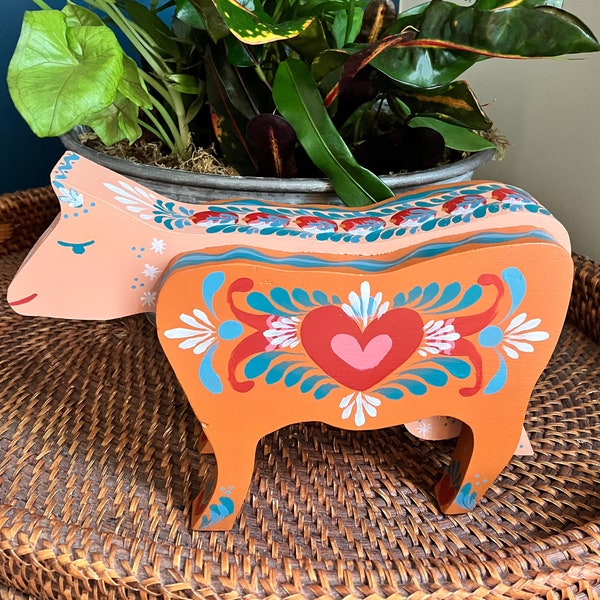 Cow Folk Art - Etsy