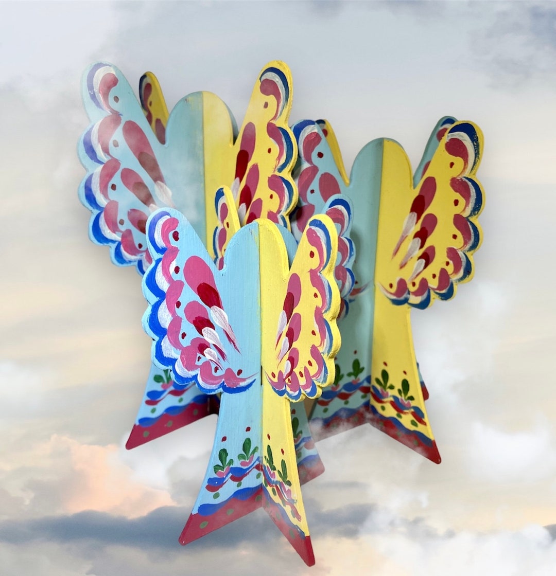 Peasant Style Wooden Angels for Your Home - Folk Art - 3 Sizes or Full ...