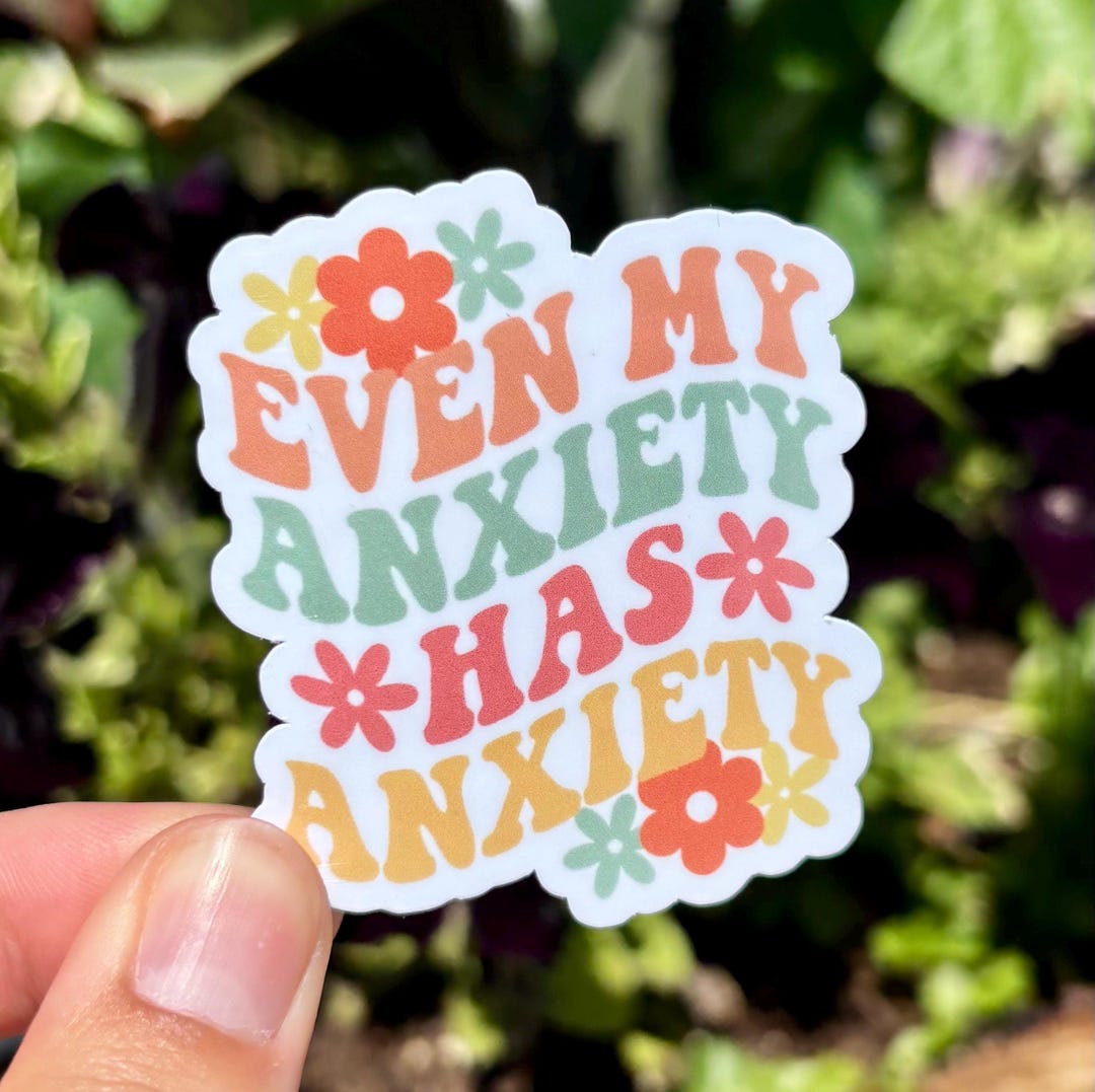 Anxiety Retro Sticker | Flower Mental Health Awareness - Etsy