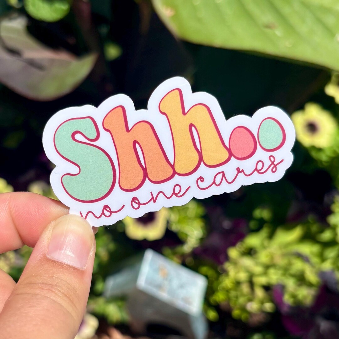 Shhh No One Cares Sticker | Sarcastic Laptop Decal - Etsy