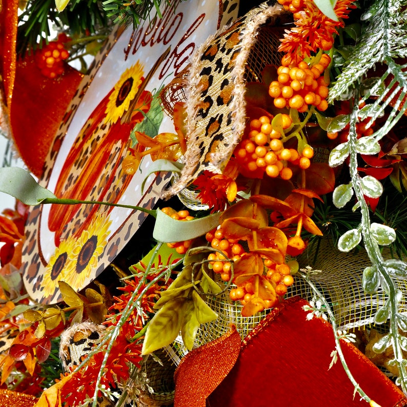 Fall Autumn Door Swag, Fall Front Door Wreath Swag, Welcome Fall Swag ...