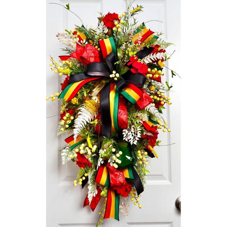 African Heritage Door Swag: Juneteenth Red Black Green Decor - Etsy