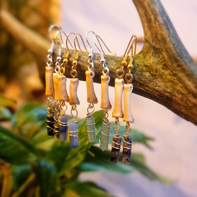 Bone Earrings - Etsy UK