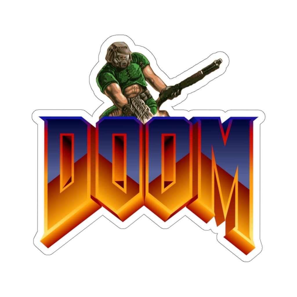 DooM Doom Guy Retro Shape-cut Sticker Video game | Etsy