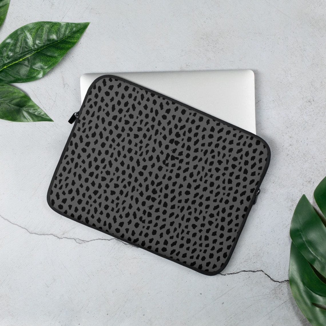 Black Cheetah Print Padded Laptop Sleeve Leopard Macbook Pro - Etsy