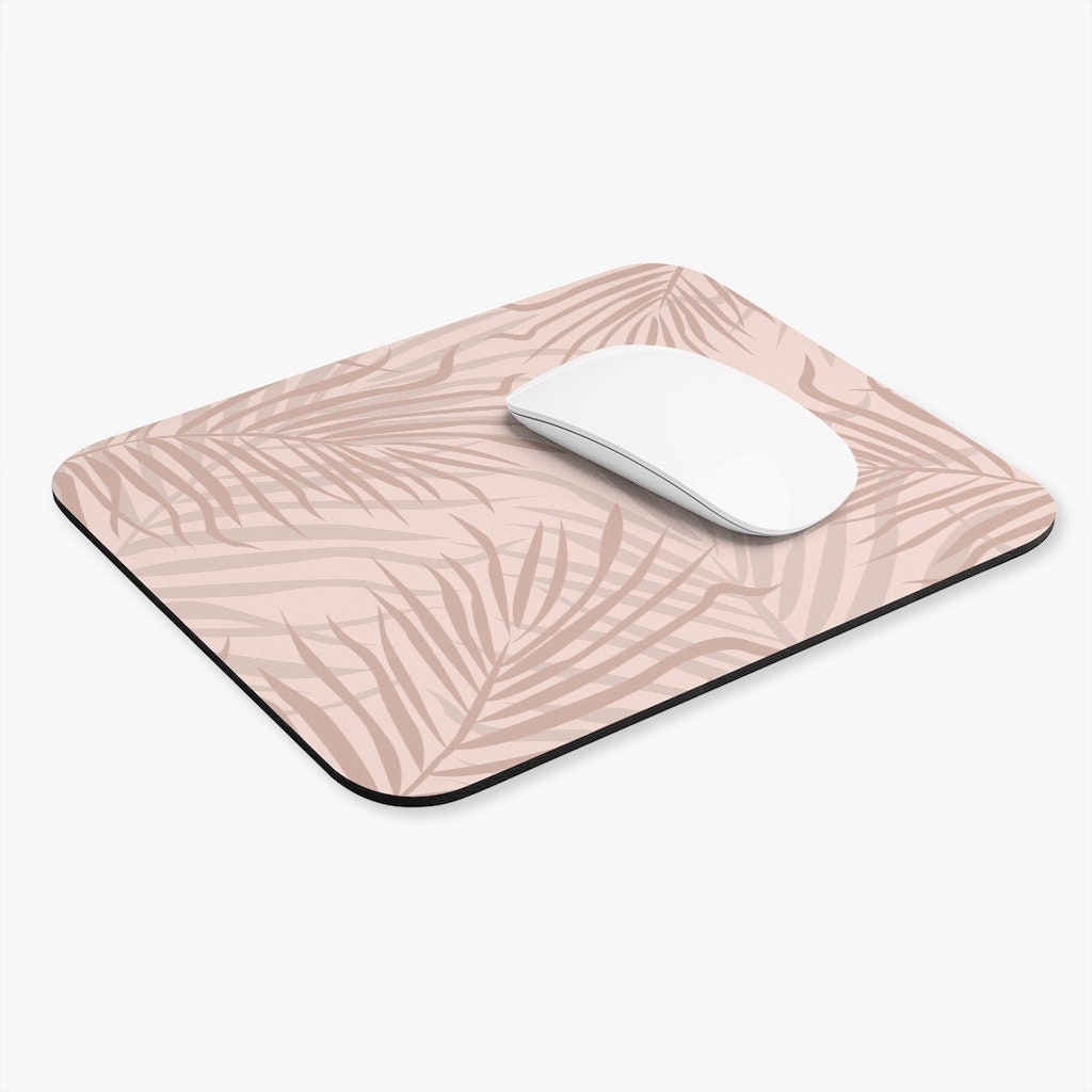 Palm Leaf Mouse Pad Tropical mousepad pink leaf mouse pad | Etsy