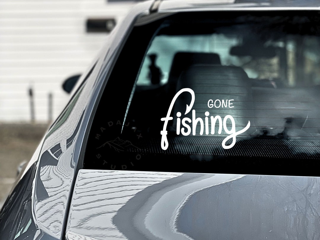 Gone Fishing, Car Vinyl Decal Sticker, Car Window Decal, Laptop Decal ...