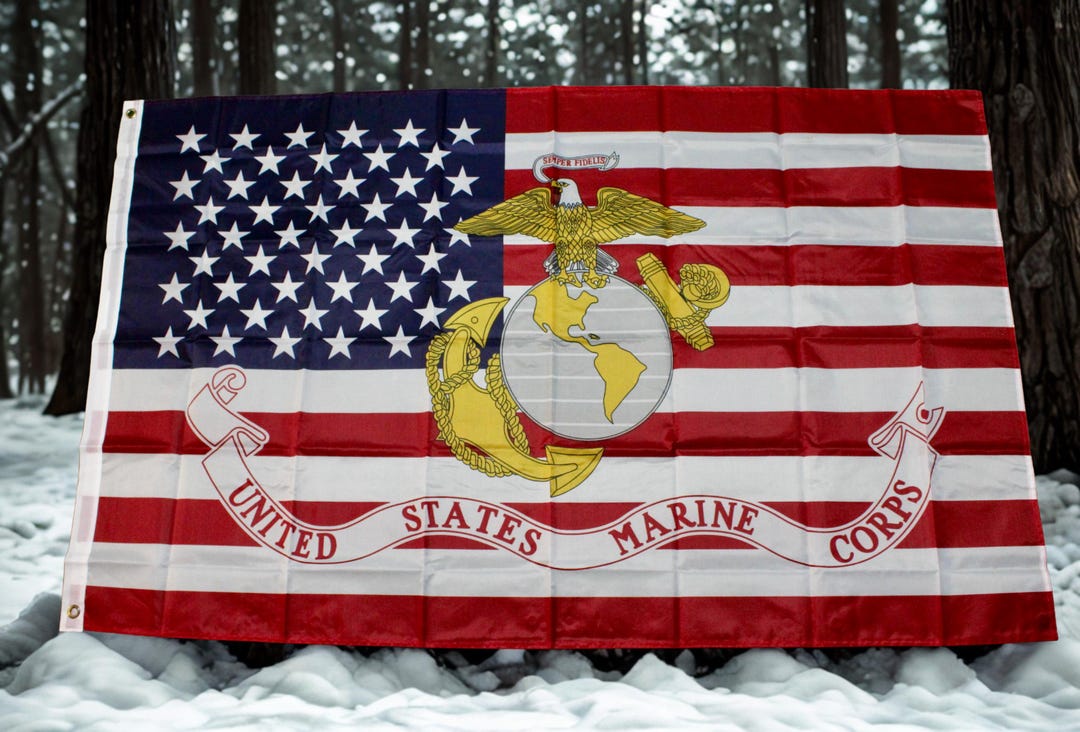 United States Marine Corps Flag. U.S Marine Served With Pride Flag 3x5 ...