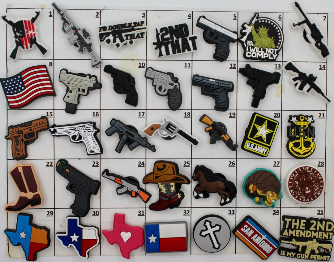 Gun Shoe Charms. Guns Shoe Charms. Cute 2nd Amendment Charms. Charms ...