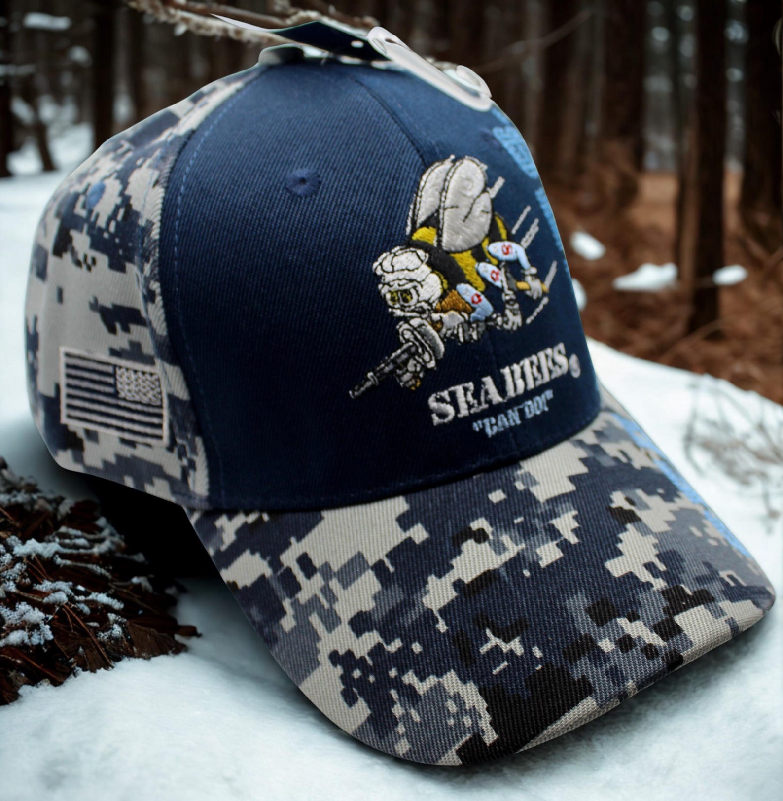 U.S Navy Seabees Blue Camo Hat. Seabees Veteran Cap. Seabees Gift. Navy ...