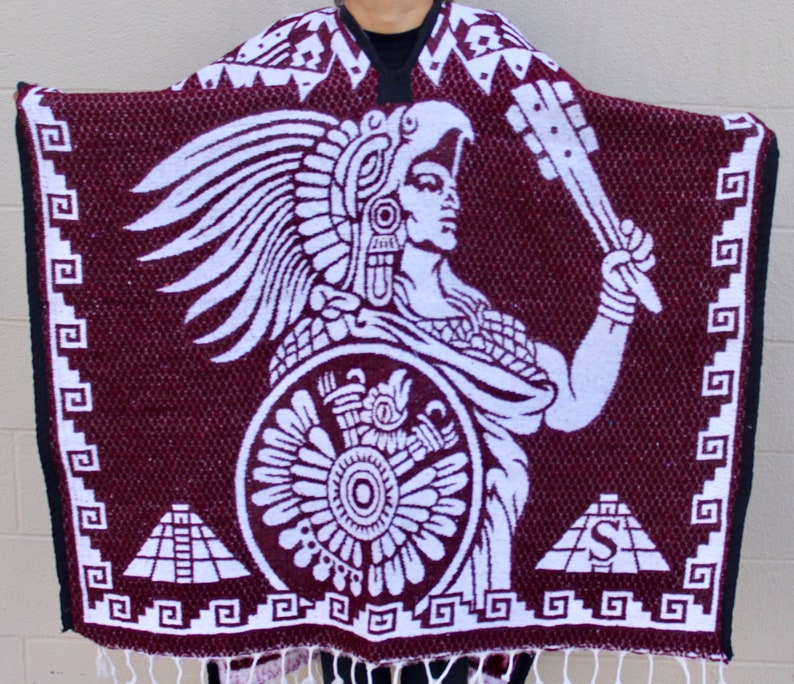 Aztec With Mallet Calendar and Aztec Poncho Gaban Mexican - Etsy