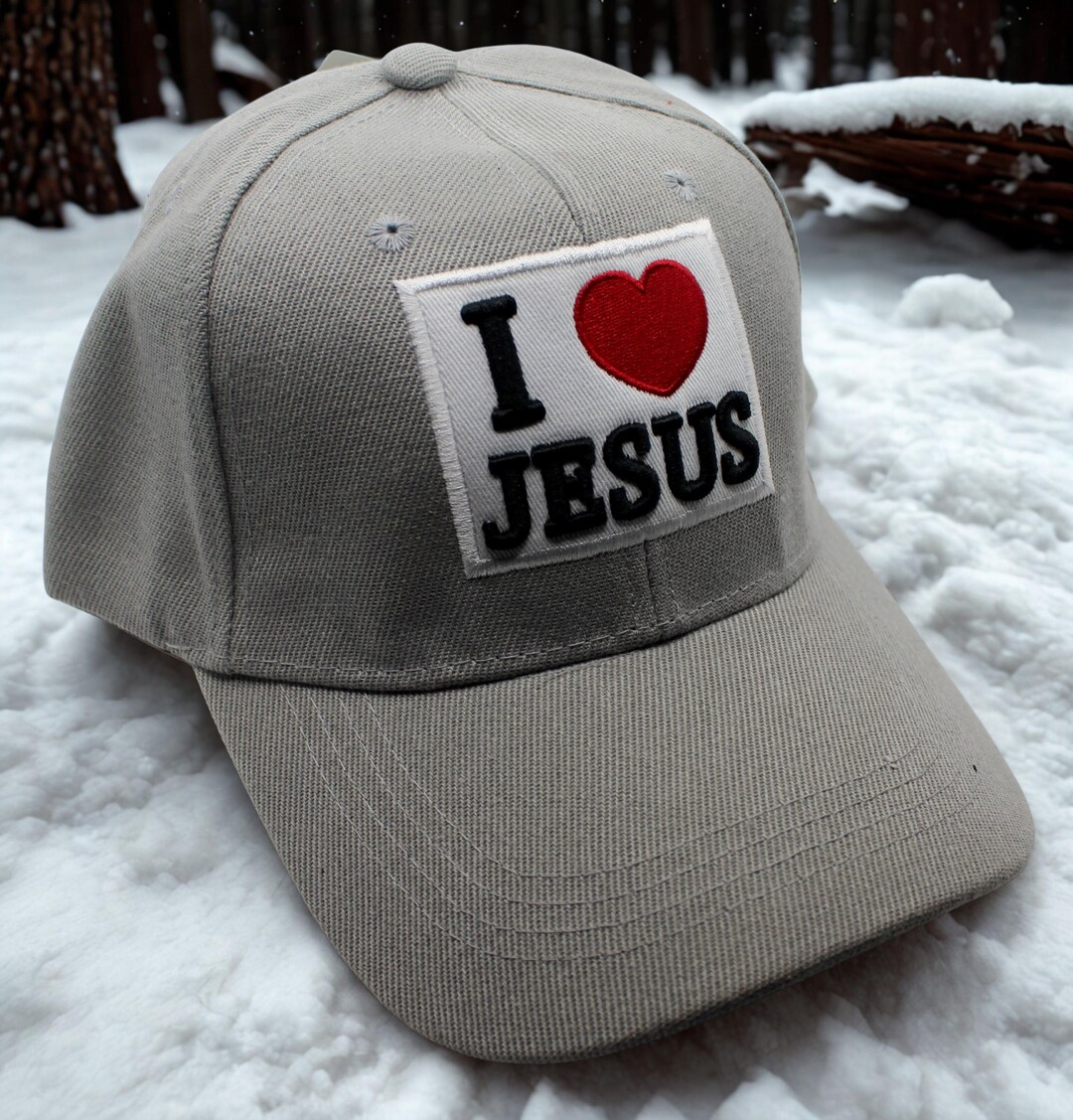 I Love Jesus Hat. Jesus Christ Hat – Gray Christian Baseball Cap ...
