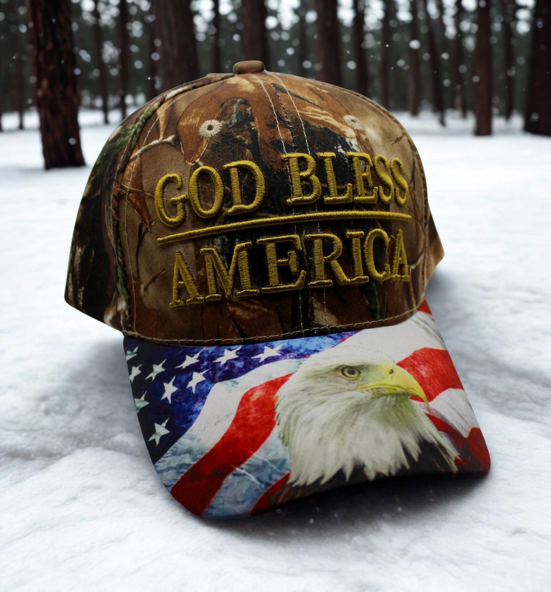 God Bless America Hat. USA Hat – Adjustable Patriotic Camo Cap With ...