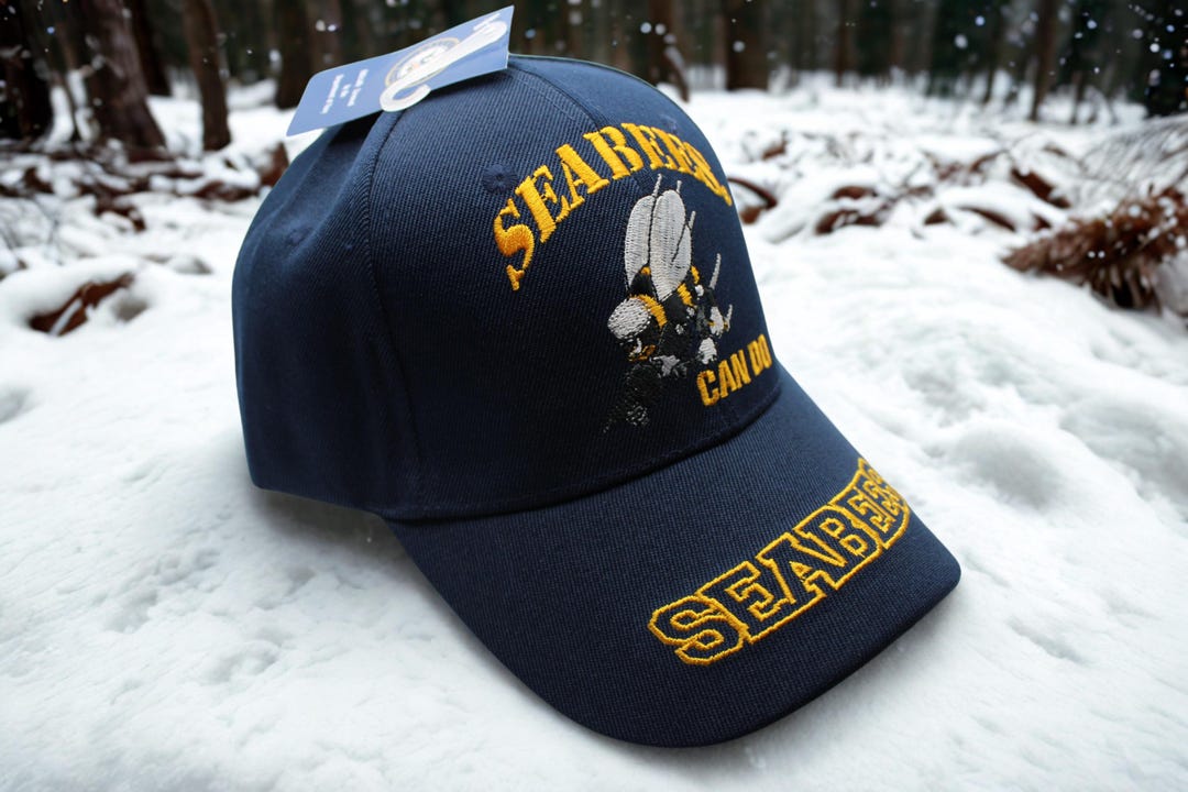 U.S Navy Seabees Blue Hat – Embroidered Military Veteran Cap – US Navy ...