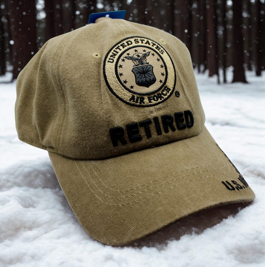 Retired U.S Air Force Brown Hat. Embroidered Military Retired Cap ...