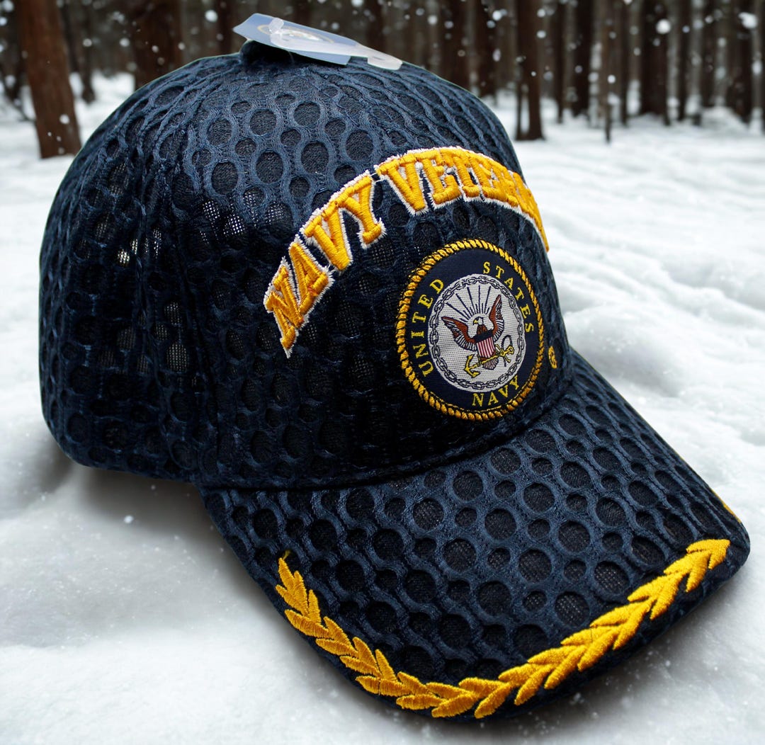 Navy Veteran Baseball Cap – Embroidered U.S. Navy Seal Hat With Mesh ...