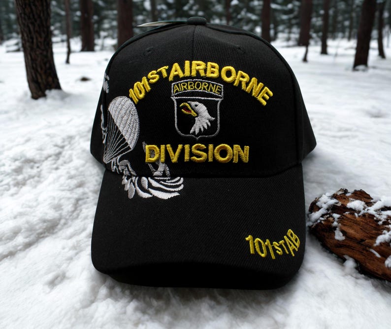 US Army 101st Airborne Cap. US Army Black Hat. Gift for Dad. Military ...