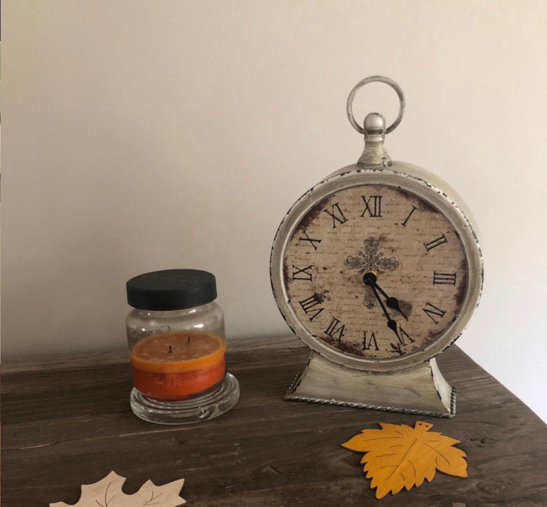 Decorative Battery Operated Table Top Clock with Roman | Etsy