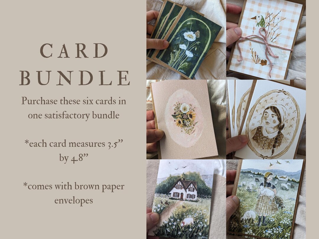 Card Bundle/small Notecards/cottagecore Art/greeting Cards/friendship ...