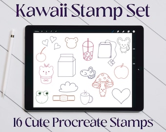 Cute Kawaii Deco Procreate Ribbon Brushes and Stamps Pack - Etsy
