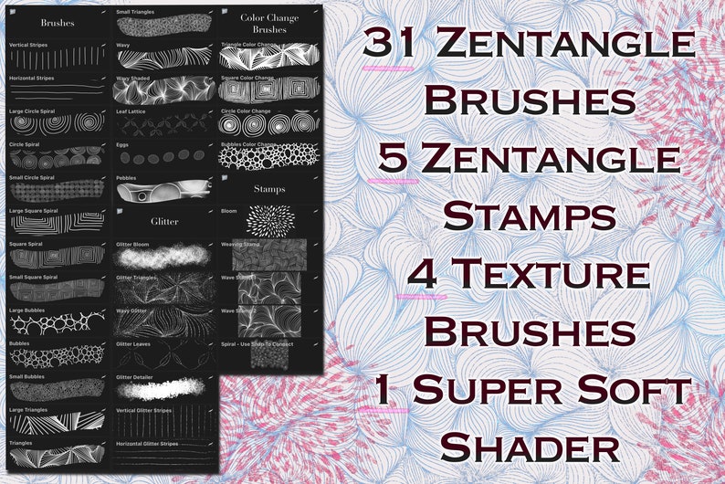 Zentangle Procreate Brushes - Etsy