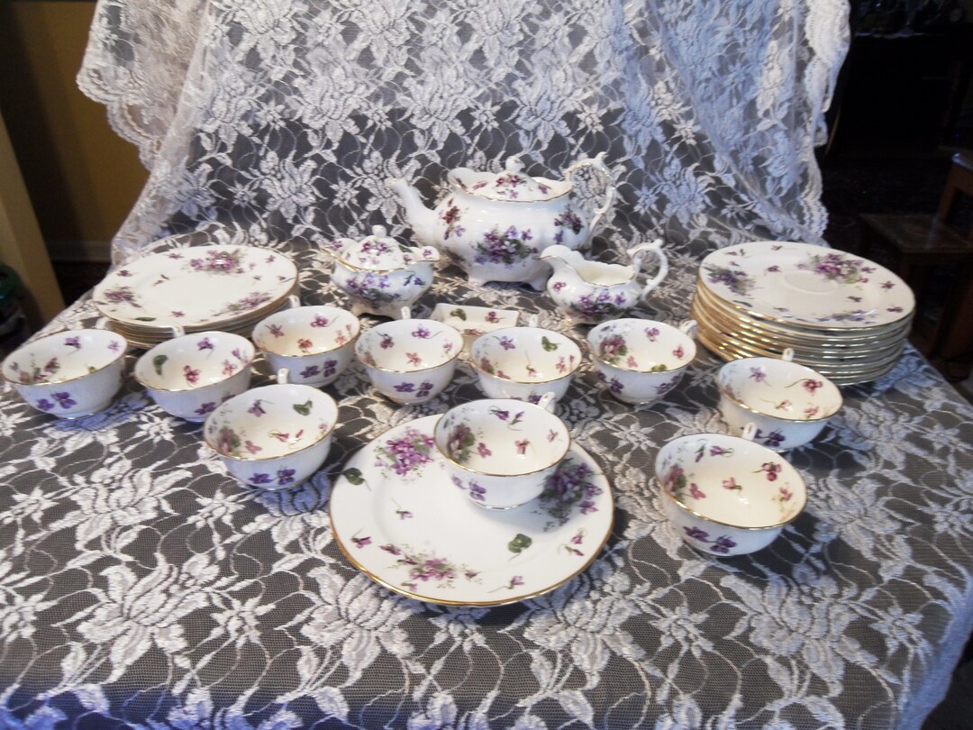 Hammersley Victorian Violets, Engles Countryside Tea Set Bone China, 30 ...