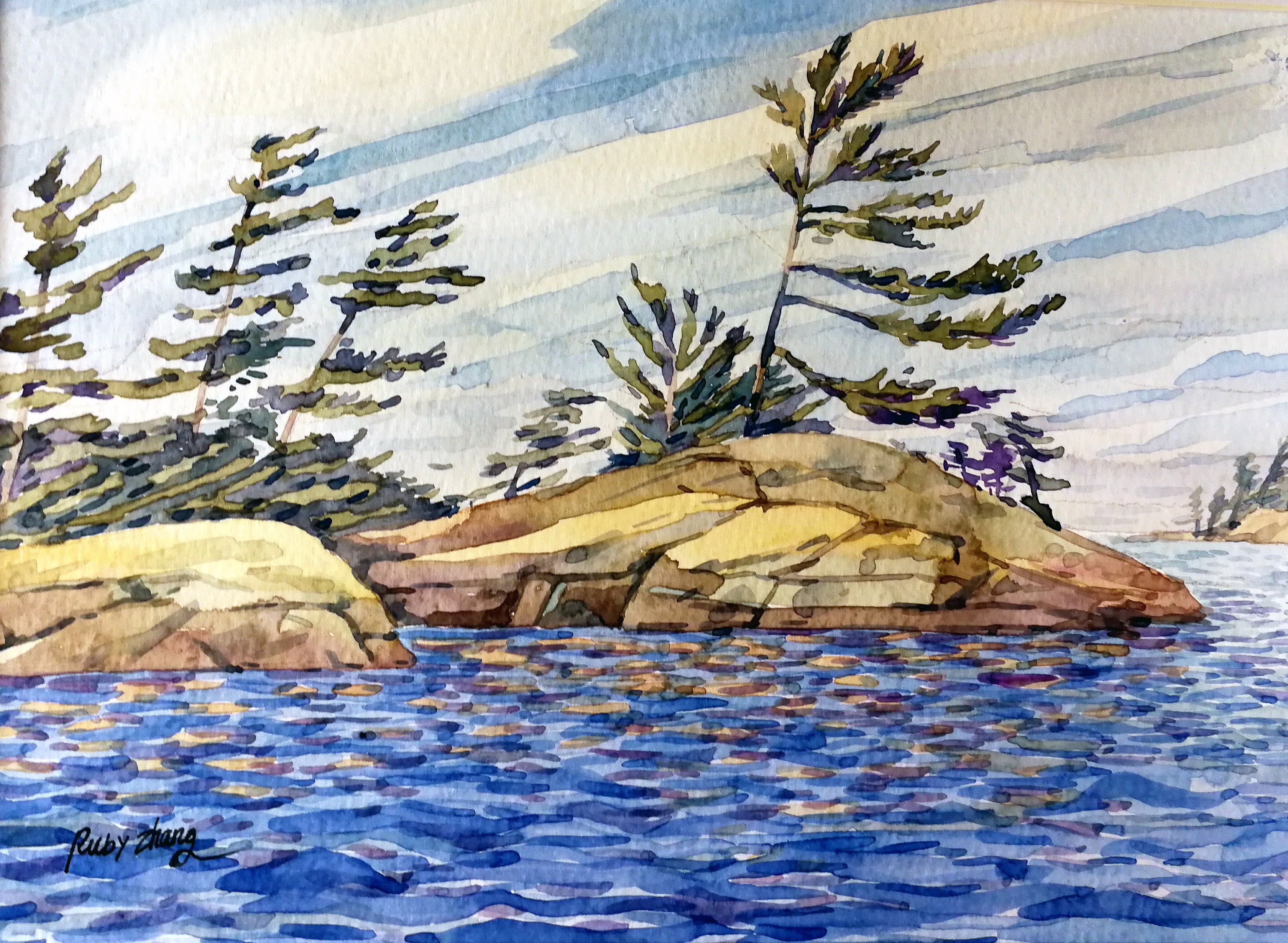 Georgian Bay Original Watercolor Painting 8.5" X 11" - Etsy Canada