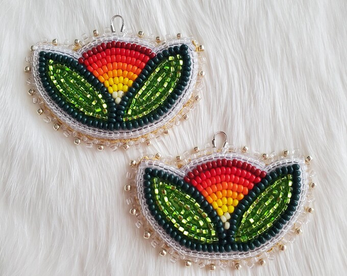 Fire Floral Beaded Earrings | Beaded Earrings | Indigenous Art ...