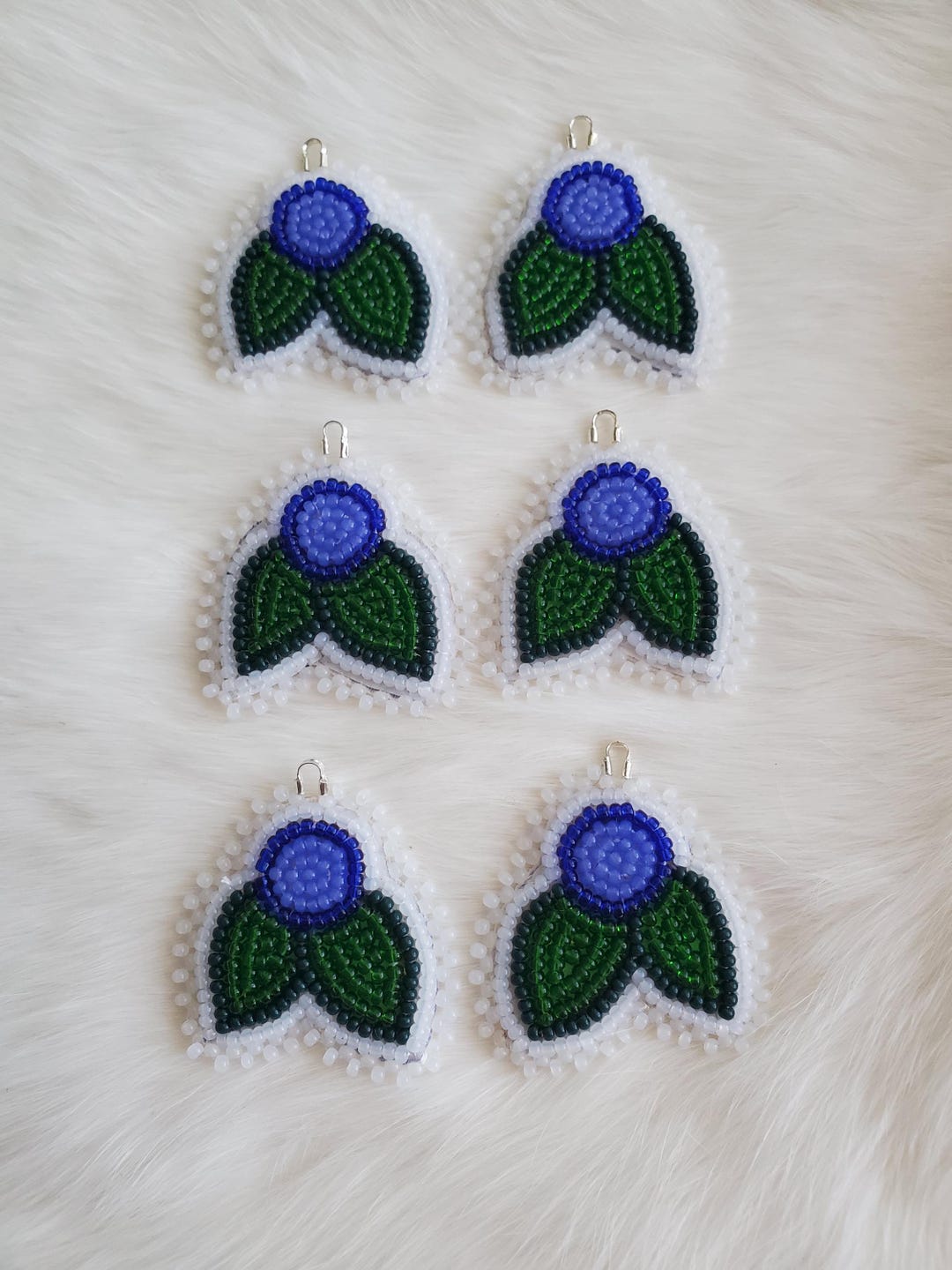 Beaded Blueberry Earrings (made to Order) | Beaded Earrings ...