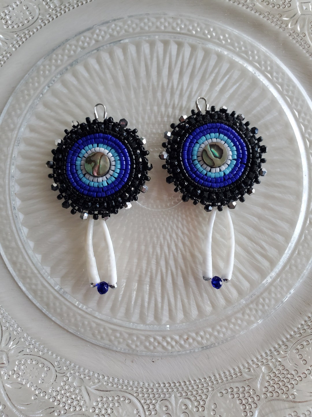 Abalone Evil Eyes W Dentalium Drops - Etsy