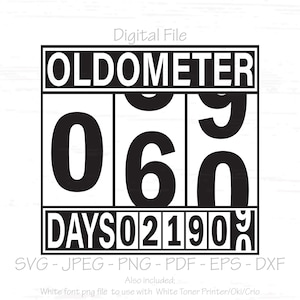 Oldometer Svg, 60th Birthday Svg, Digital File, Instant Download ...