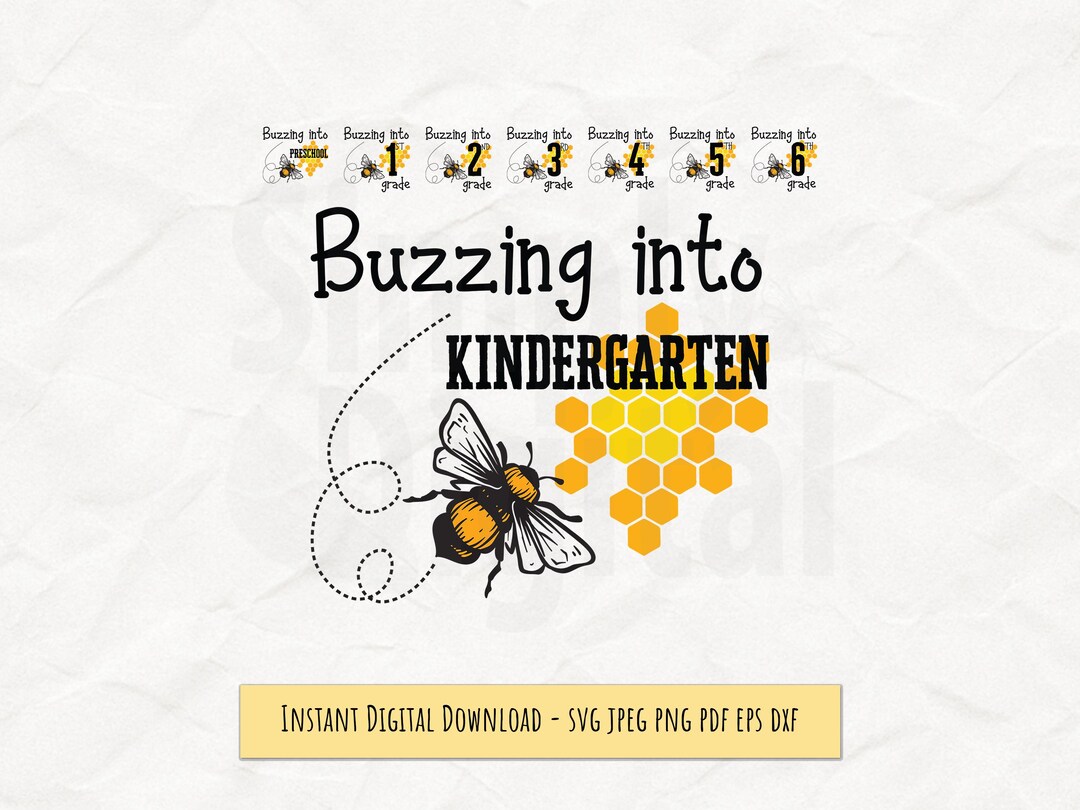 Buzzing Into Grade SVG Bundle, Back to School Bee Design for ...