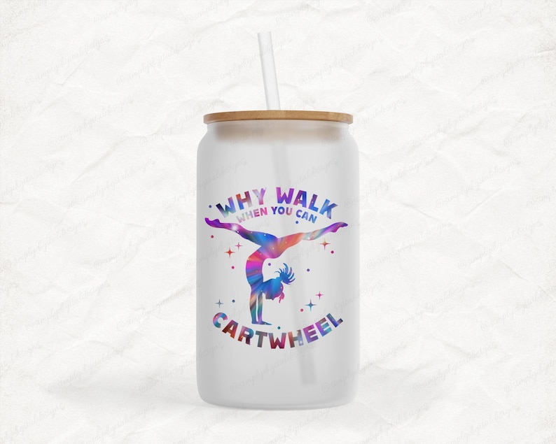 Why Walk When You Can Cartwheel PNG – Colorful Gymnast Silhouette for ...