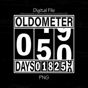 Oldometer Svg, 50th Birthday Svg, Digital File, Instant Download ...