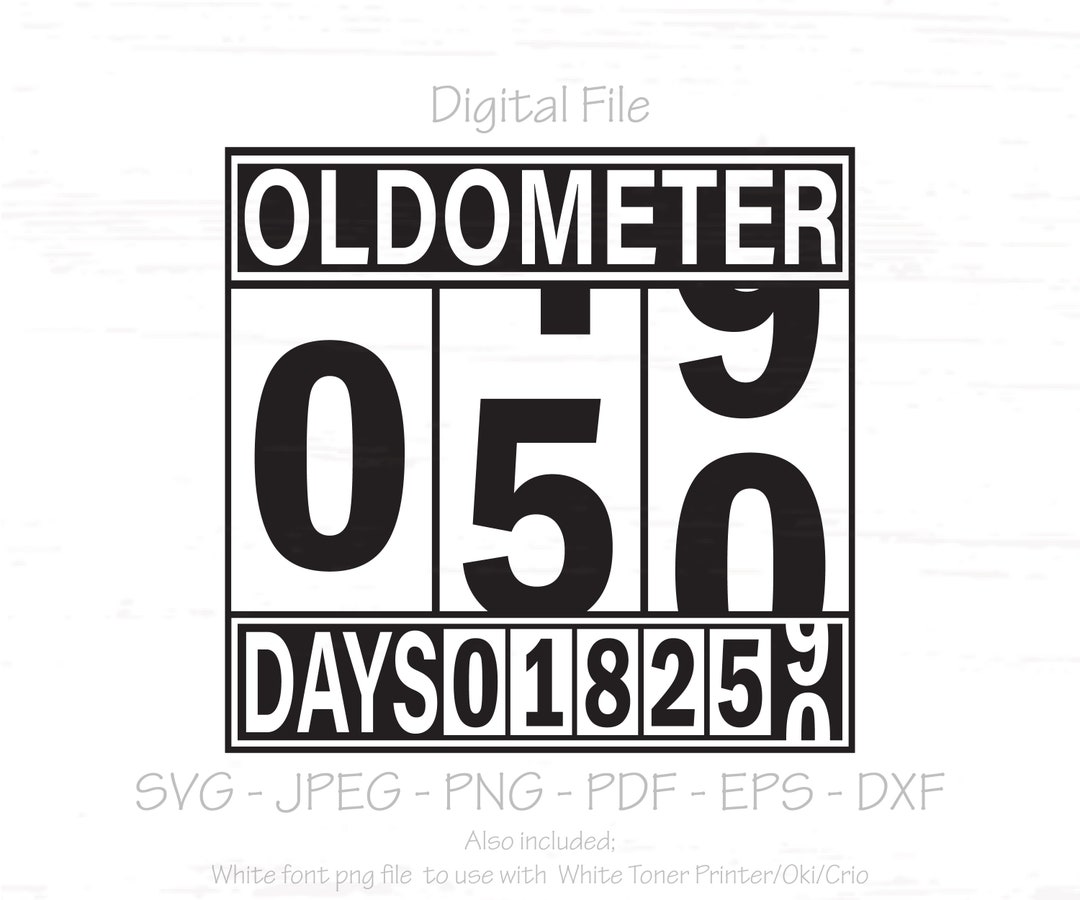 Oldometer Svg, 50th Birthday Svg, Digital File, Instant Download ...