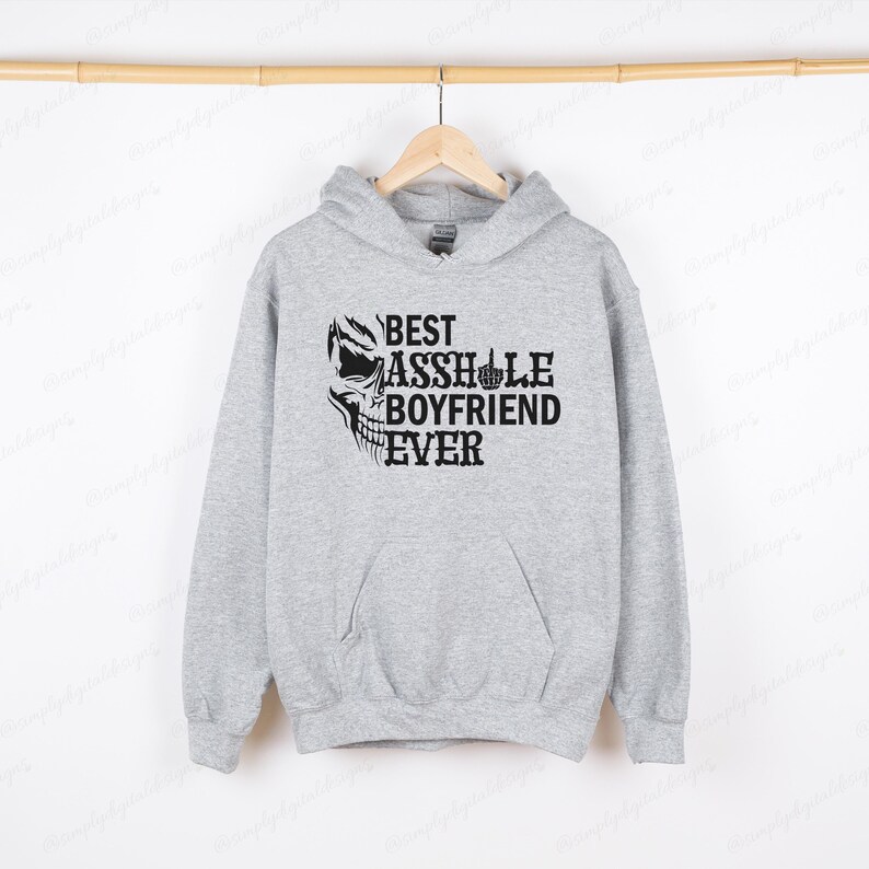 Best Asshole Boyfriend Ever SVG, Funny Skull Middle Finger Design, 300 ...