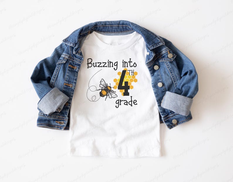 Buzzing Into Grade SVG Bundle, Back to School Bee Design for ...