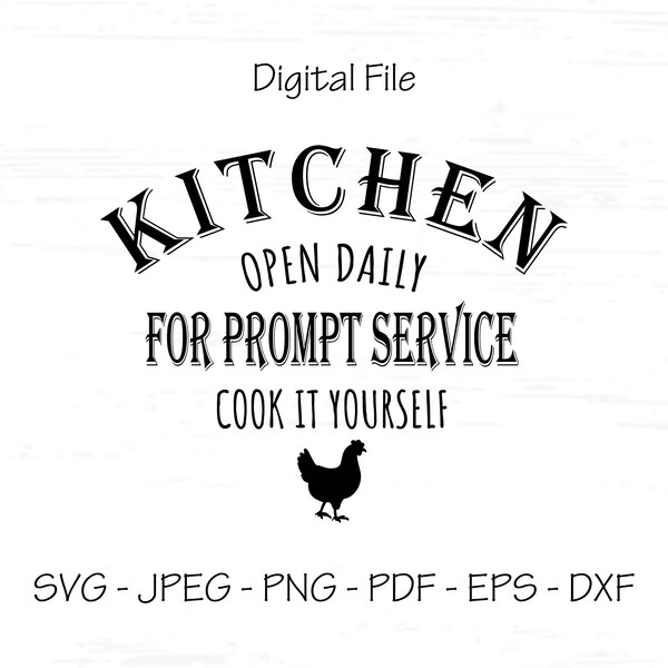 Kitchen Open Daily Svg - Etsy