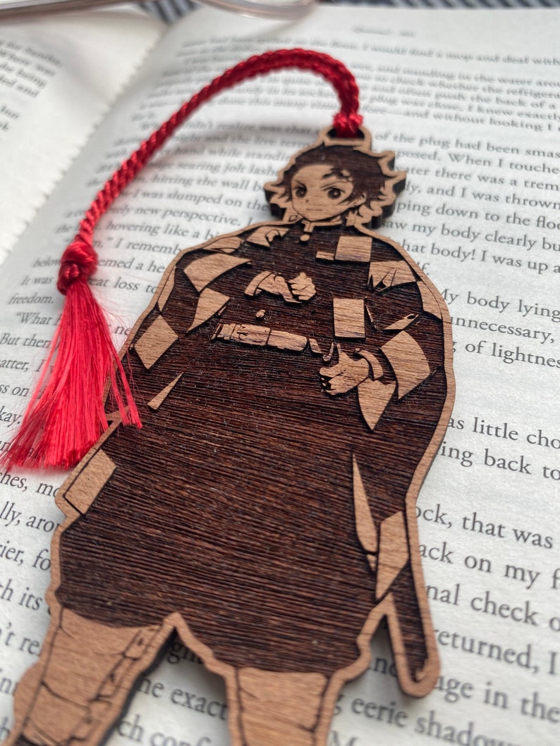 Tanjiro Bookmark Demon Slayer Anime Laser Engraved Mahogany - Etsy
